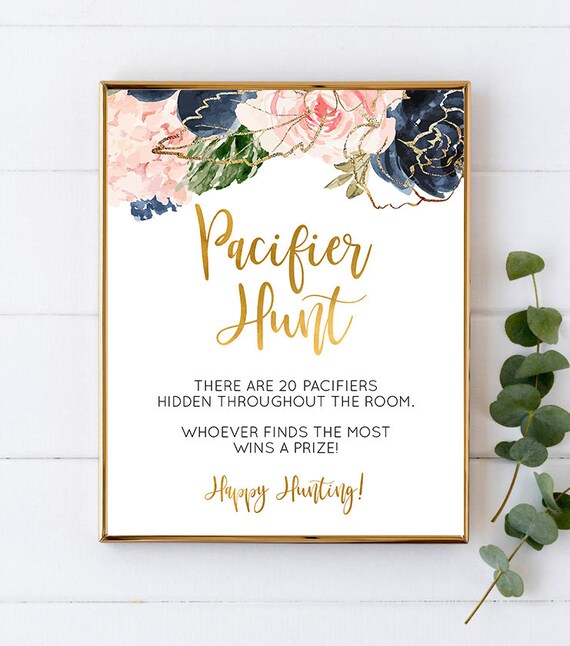 PACIFIER HUNT GAME Sign - 8x10 by Modern Event Design Co | Catch My Party