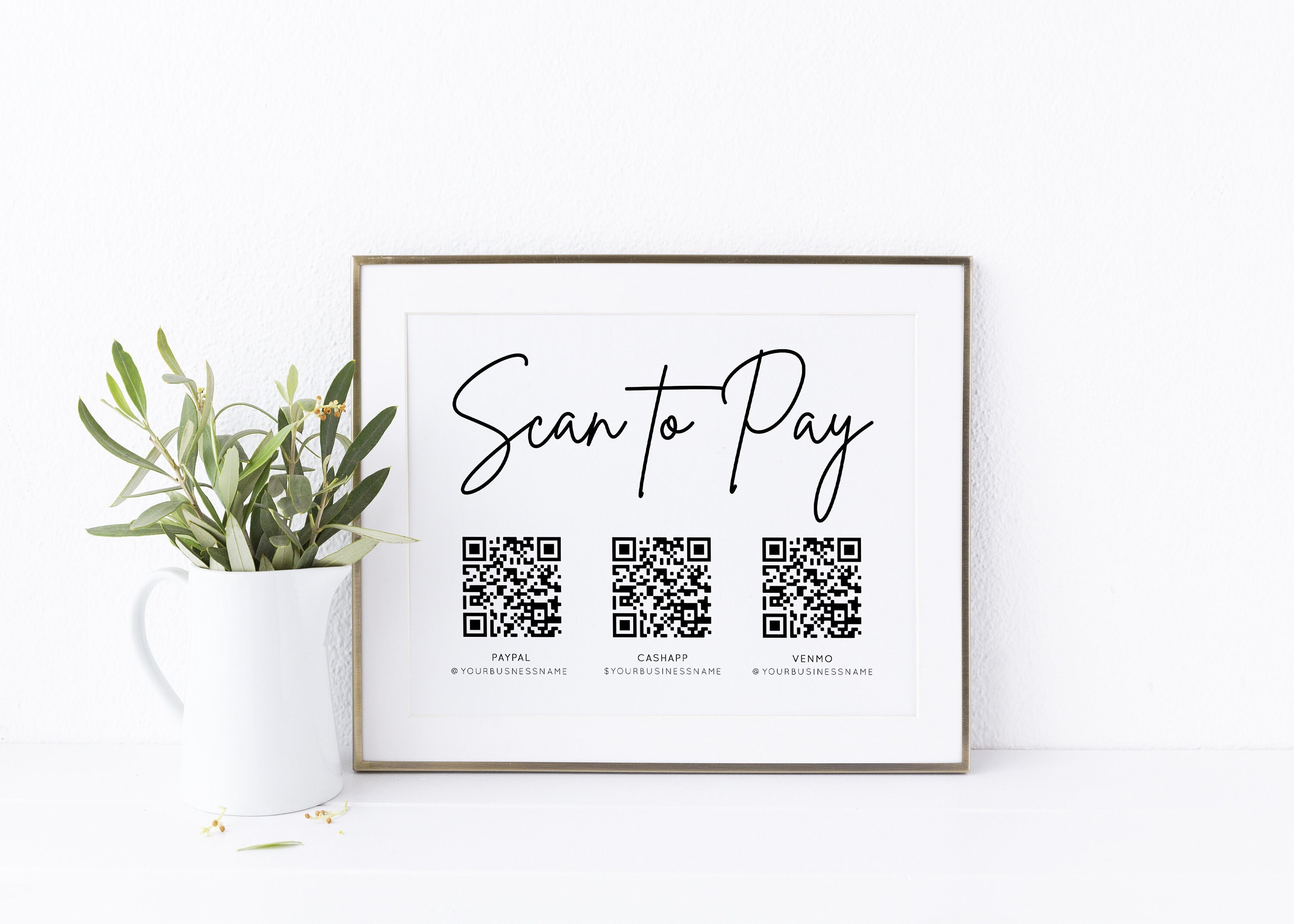 Scan to Pay Sign Scannable QR Code Sign Social Media Sign - Etsy Canada