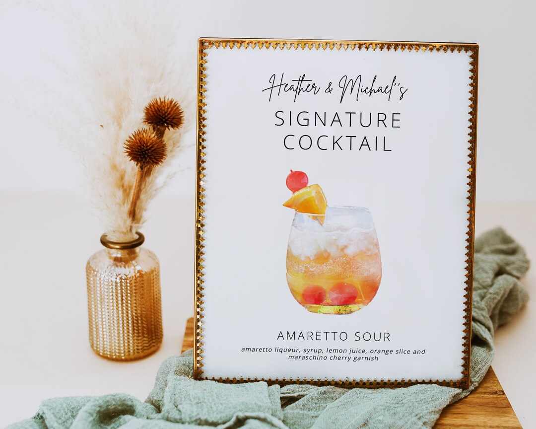 Couples Signature Cocktail Sign, Printable Signature Drink Sign ...