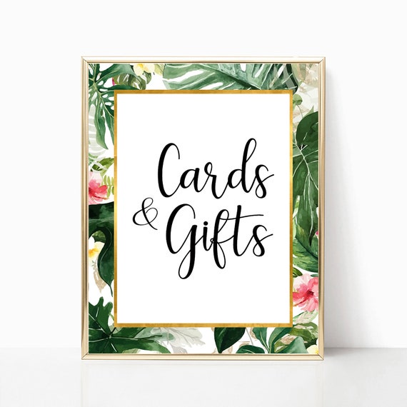Tropical Cards and Gifts Sign, Gifts and Card Sign, Gift card Sign ...