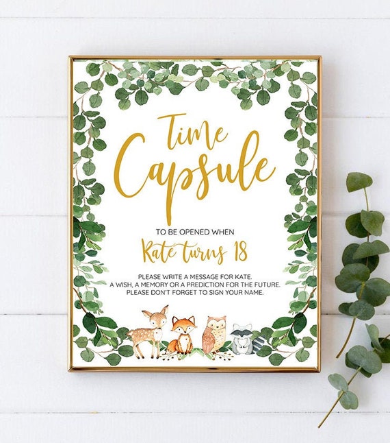 Woodland Time Capsule Sign - 0012 by Modern Event Design Co | Catch My ...