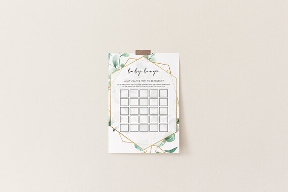 Eucalyptus Baby Shower Bingo Game - 0002 by Modern Event Design Co ...