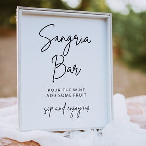 Sangria Bar Sign, Printable Wedding Signs, Cocktail Sign, Sangria Sign ...