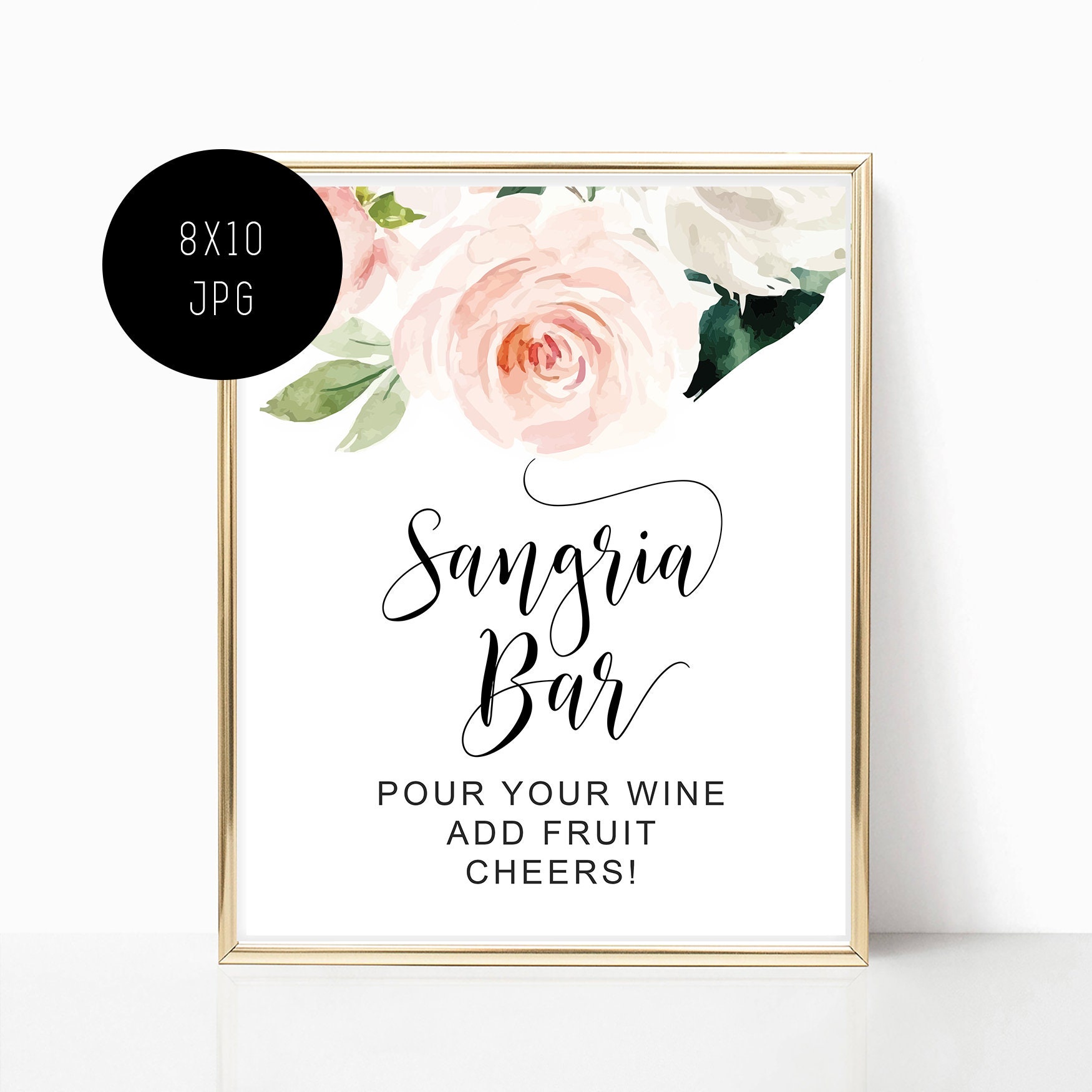 Sangria Bar Sign Bridal Shower Sign Wedding Drink Sign Bar | Etsy