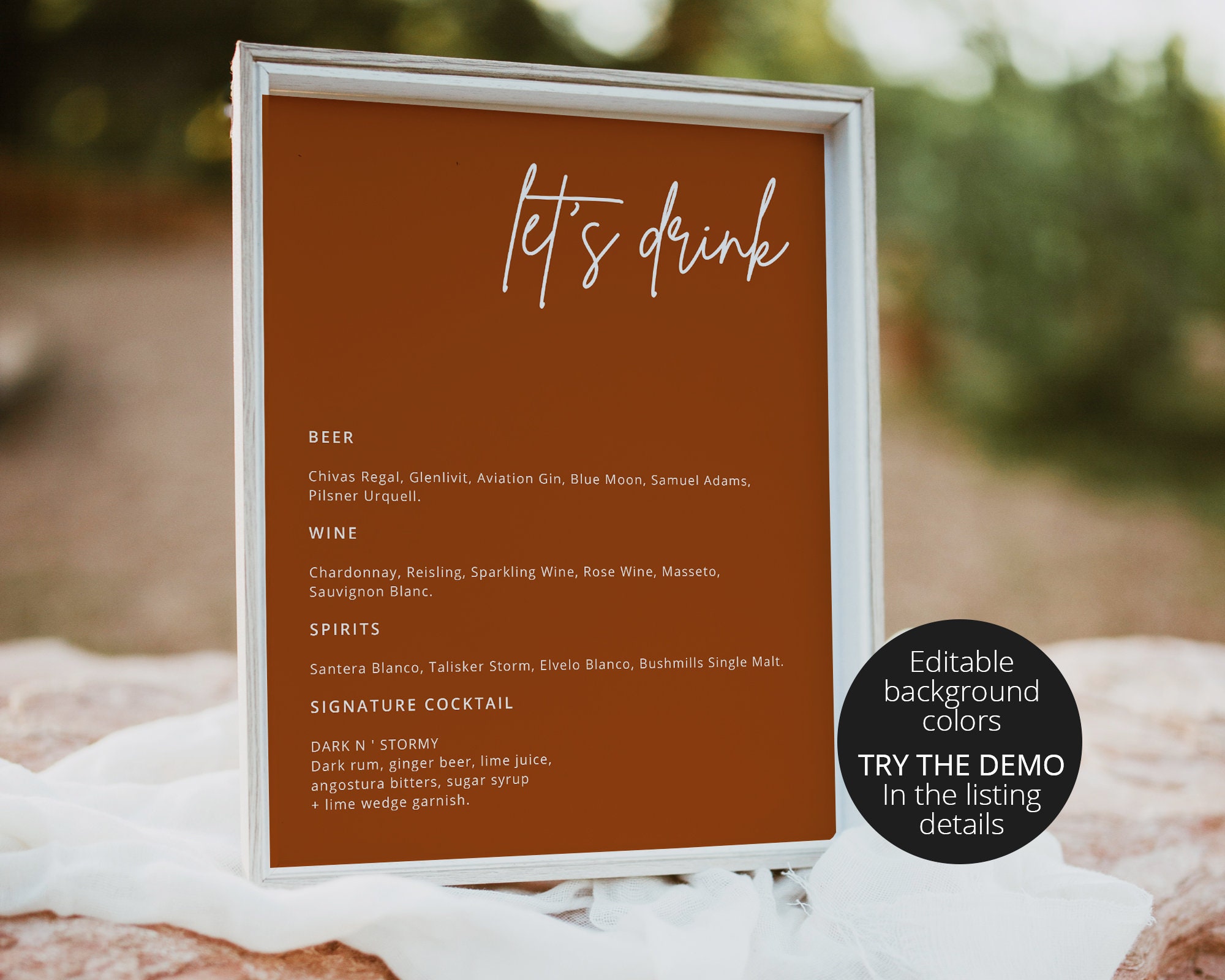 Modern Wedding Bar Menu Template Minimalist Bar Menu Wedding - Etsy