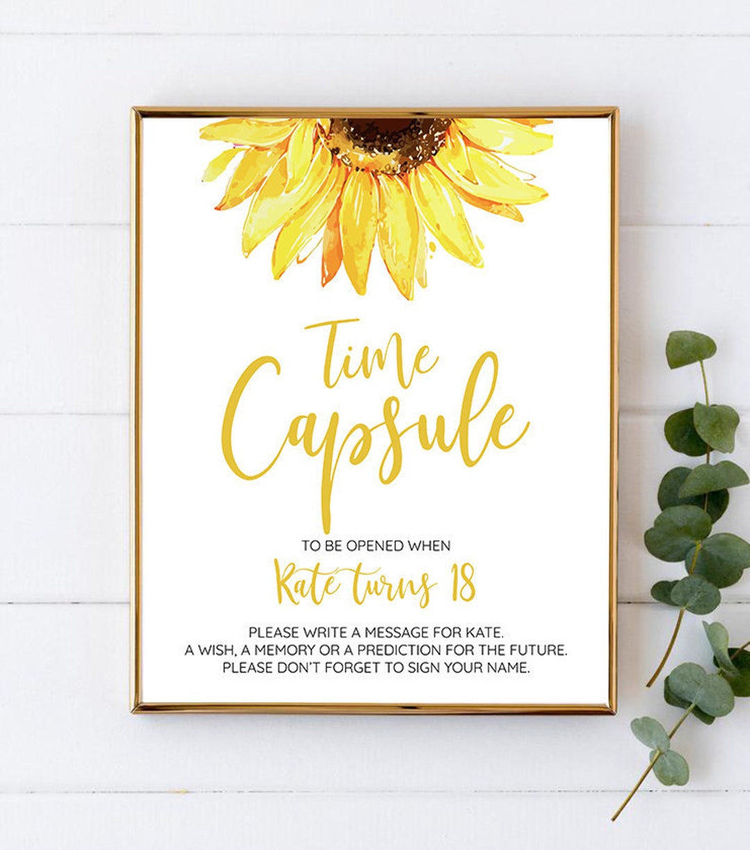 Sunflower Time Capsule Sign - 009 - Etsy