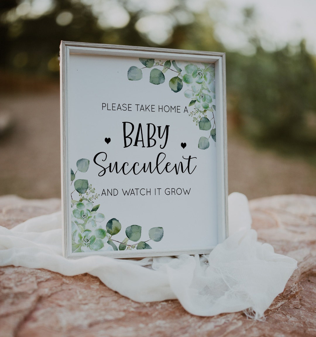 Baby Shower Succulent Favor Sign, Succulent Baby Shower Sign, Baby ...