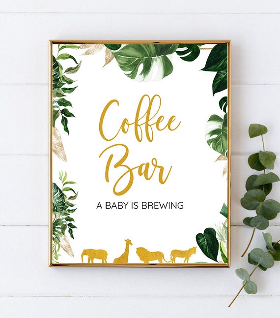 Safari A Baby Is Brewing Coffee Bar Sign - 0011 by Modern Event Design ...