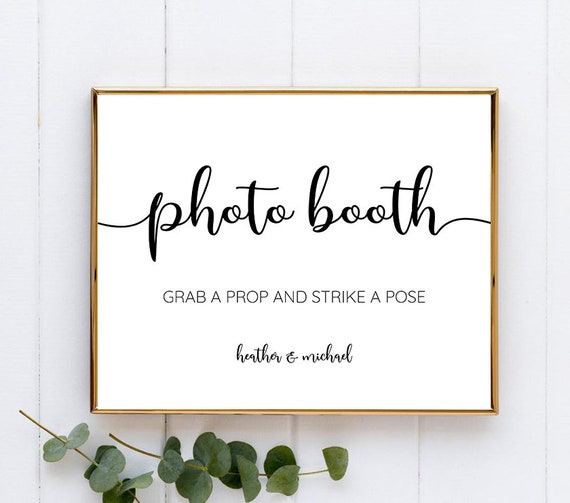 Photo Booth Grab A Prop And Strike A Pose Sign - 8x10 by Modern Event ...