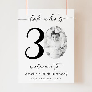 Look Who's 30, 30th Birthday Photo Poster TEMPLATE, Customizable Photo ...