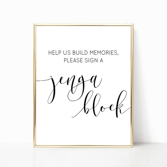 JENGA GUESTBOOK SIGN, Please Sign A Jenga Block, Help Us build memories ...