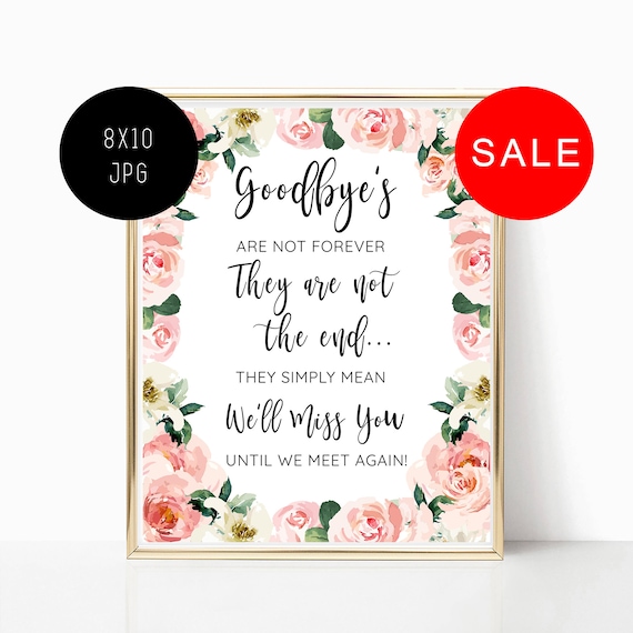 Blush Floral Retirement Sign, We Will Miss You, Retirement Party, Going ...