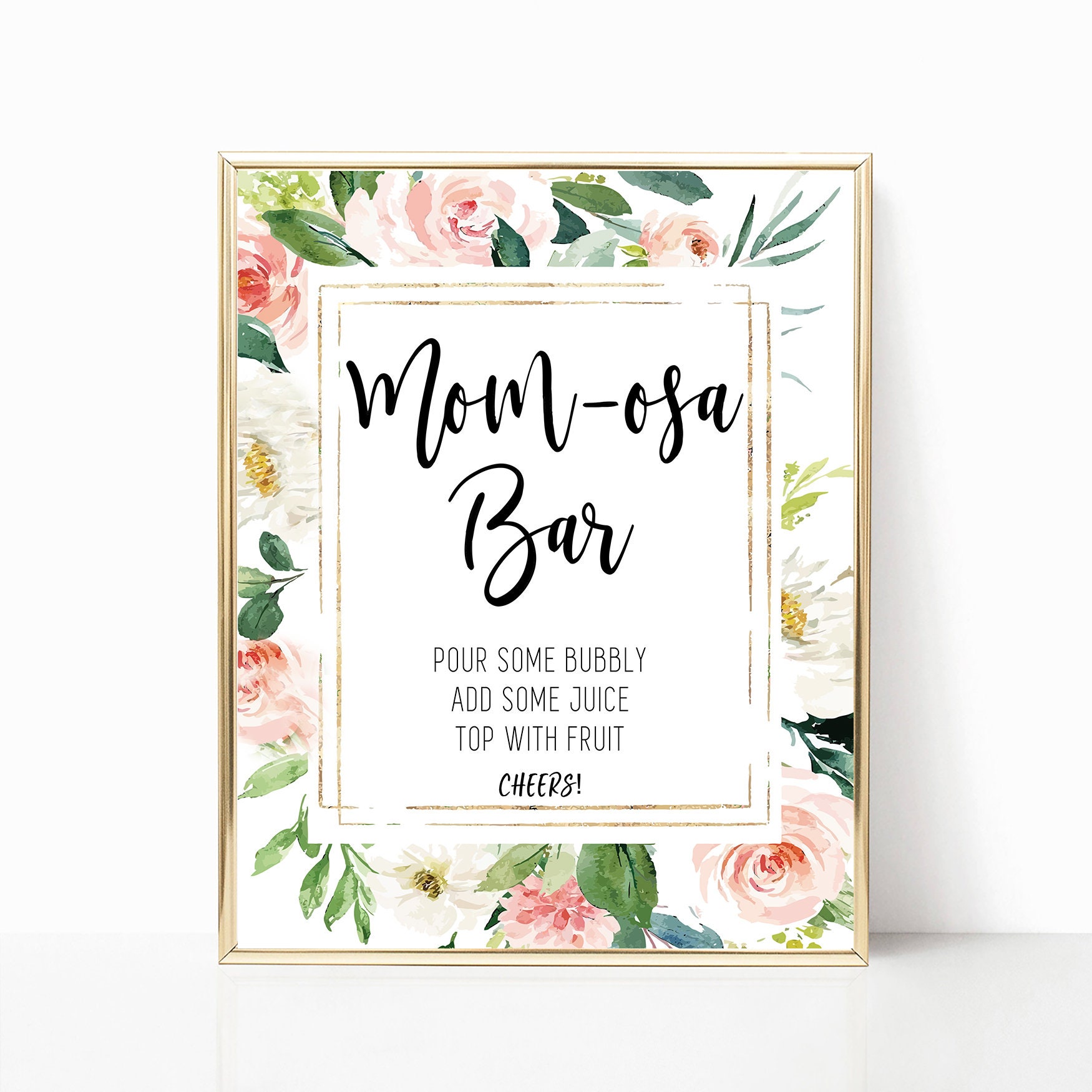 Watercolor Momosa Bar Sign Mom-osa Bar Sign Bar Sign Momosa | Etsy
