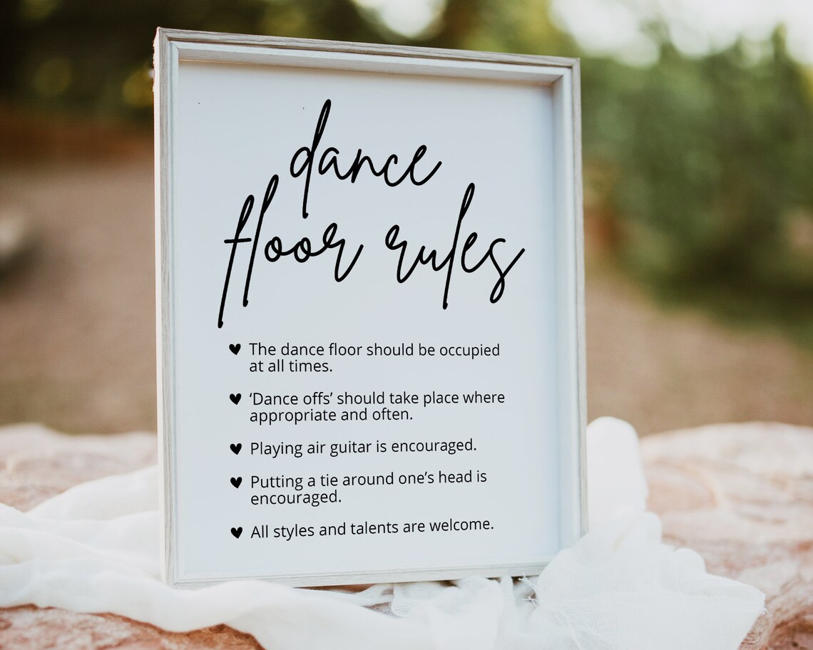 Dance Floor Rules Sign Wedding Dance Floor Sign Dance Floor - Etsy
