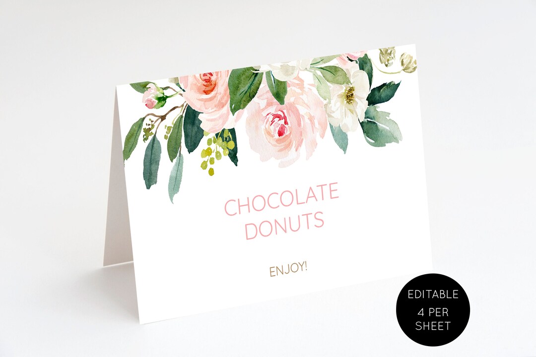 Editable Food Tent Cards - 006 - Etsy