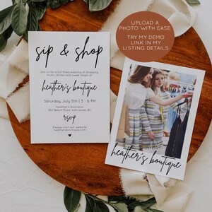 Sip and Shop Invitation - Sip and Shop Invitation Template - Sip and ...