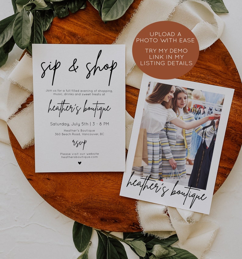 Sip and Shop Invitation - Sip and Shop Invitation Template - Sip and ...