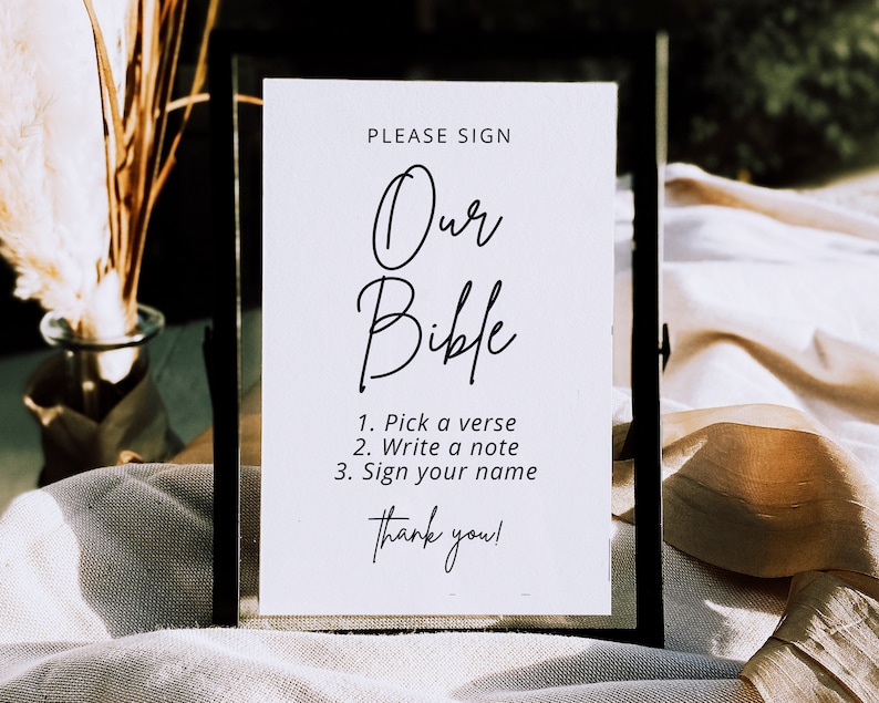 Please Sign Our Bible Sign Please Sign Bible Guestbook Sign - Etsy