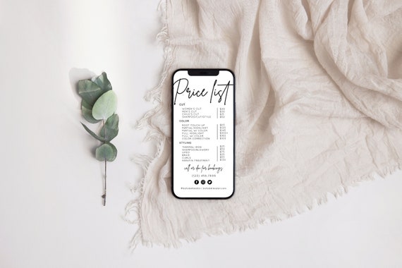 Price List Template, Small Business Price List, Editable Price Sheet ...