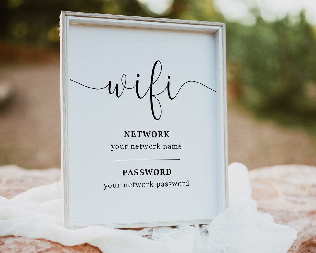 Wifi Password Sign Printable - Wifi Sign - Editable Wifi Sign Template ...