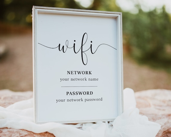 Wifi Password Sign Printable - Wifi Sign - Editable Wifi Sign Template ...
