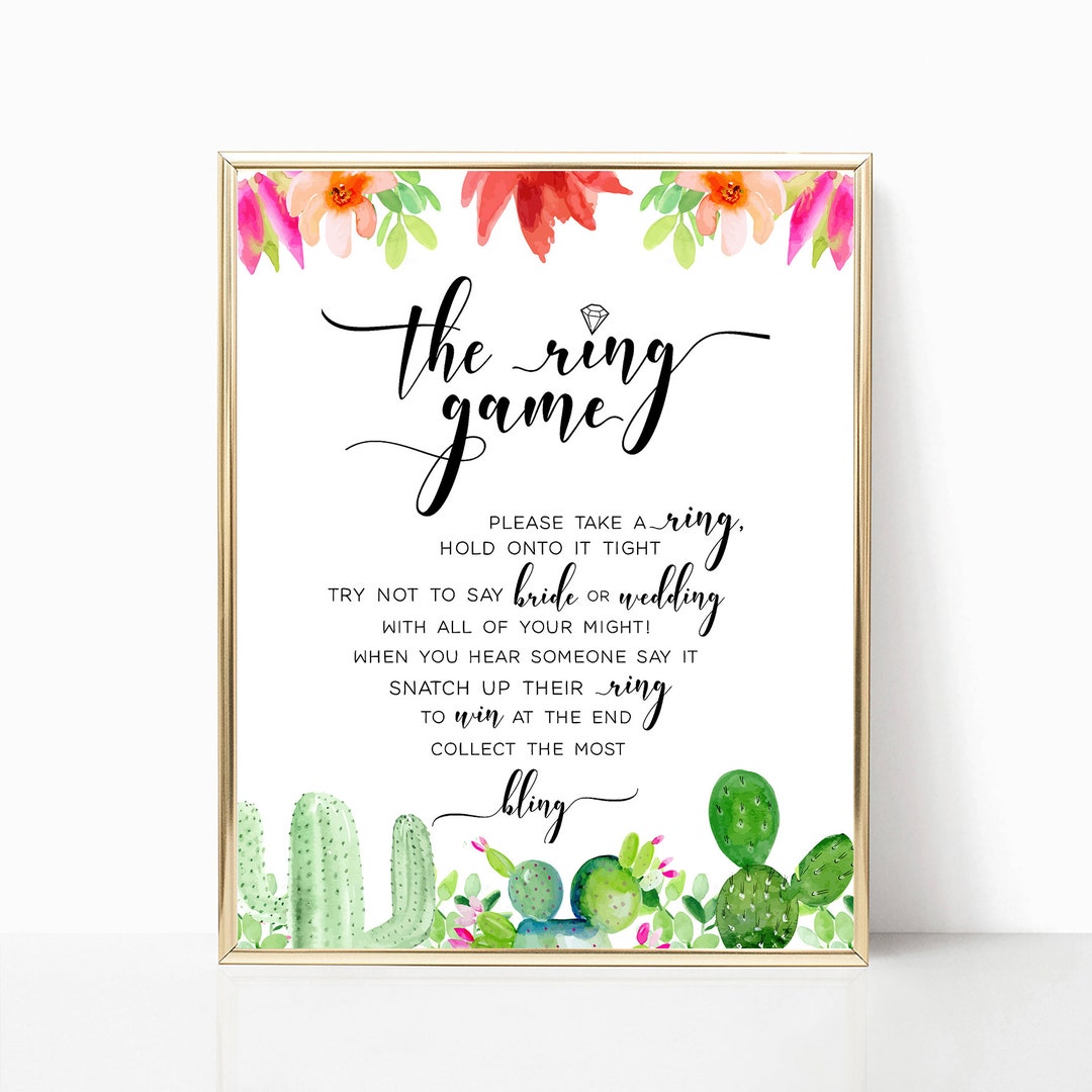The Ring Game, Bridal Shower Game Sign, Bridal Shower Sign Template ...