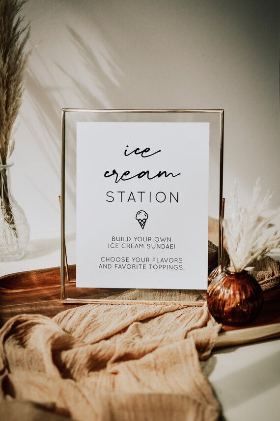 Ice Cream Bar Sign Template Ice Cream Station Sign Printable | Etsy