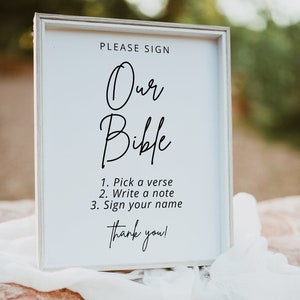 Please Sign Our Bible Sign - Please Sign Bible Guestbook Sign ...