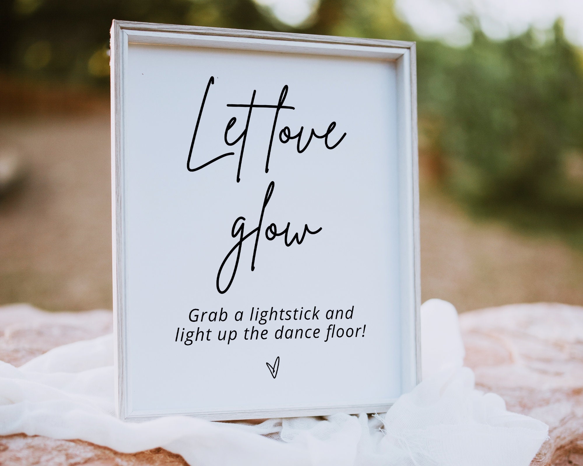 Let Love Glow Sign Wedding Glow Stick Send off Sign Glow - Etsy