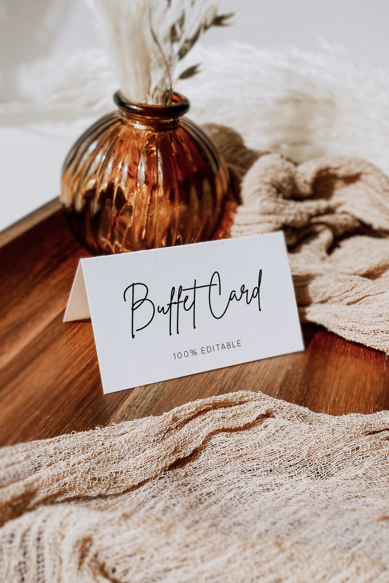 Minimalist Buffet Card Template Buffet Cards Modern | Etsy