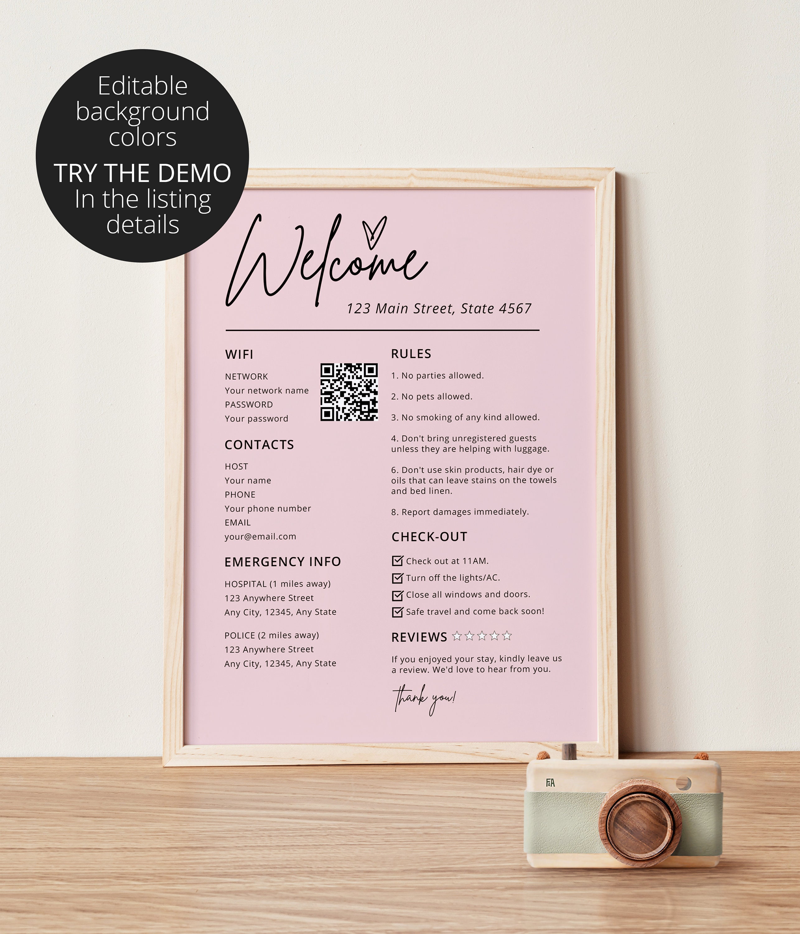 Editable Airbnb Welcome Template Printable Air BNB Welcome - Etsy UK