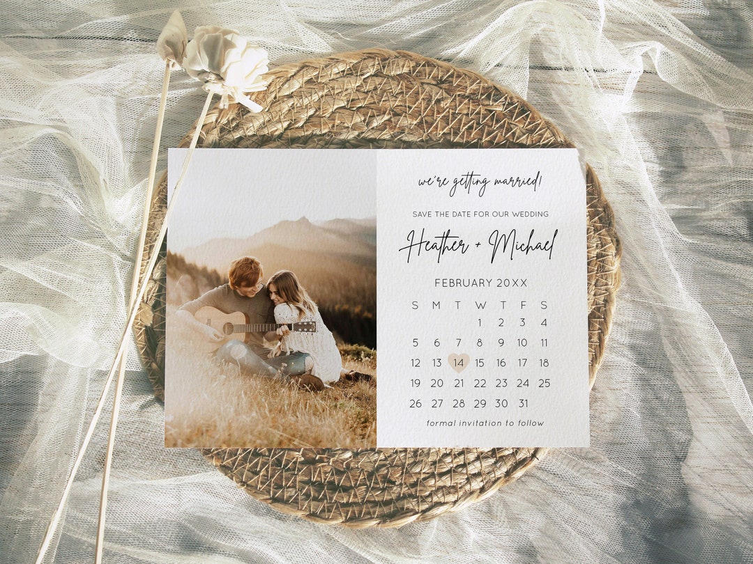 Calendar Save the Date Template, Calendar Bridesmaid Proposal Card ...