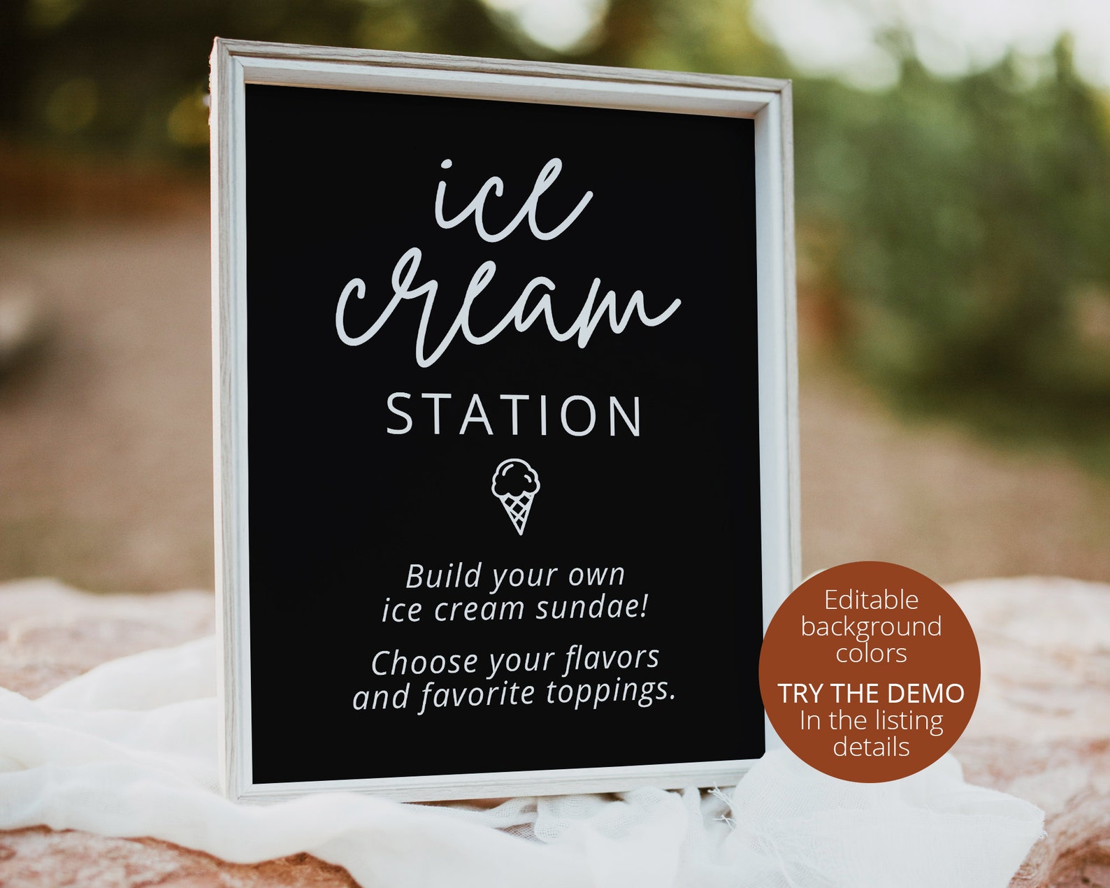 Ice Cream Bar Sign Template Ice Cream Station Sign Printable - Etsy