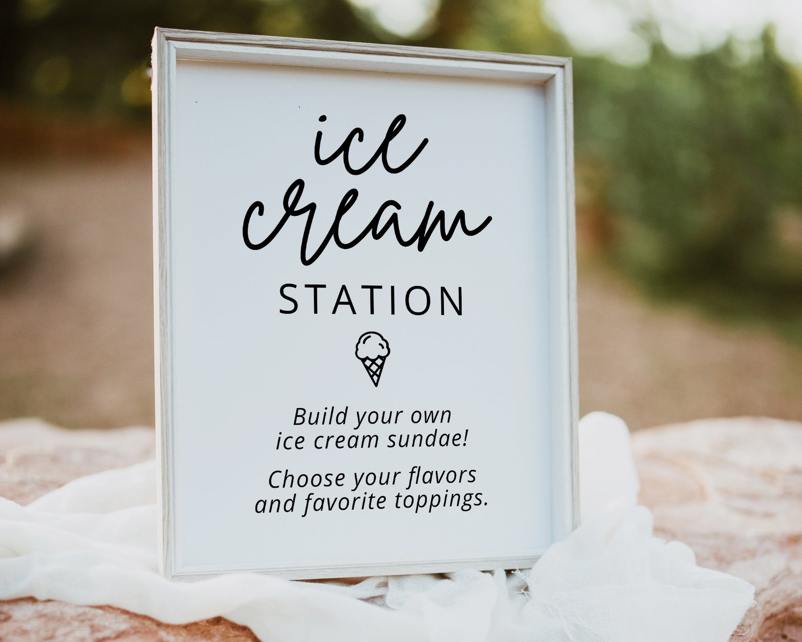 Ice Cream Bar Sign Template Ice Cream Station Sign Printable - Etsy