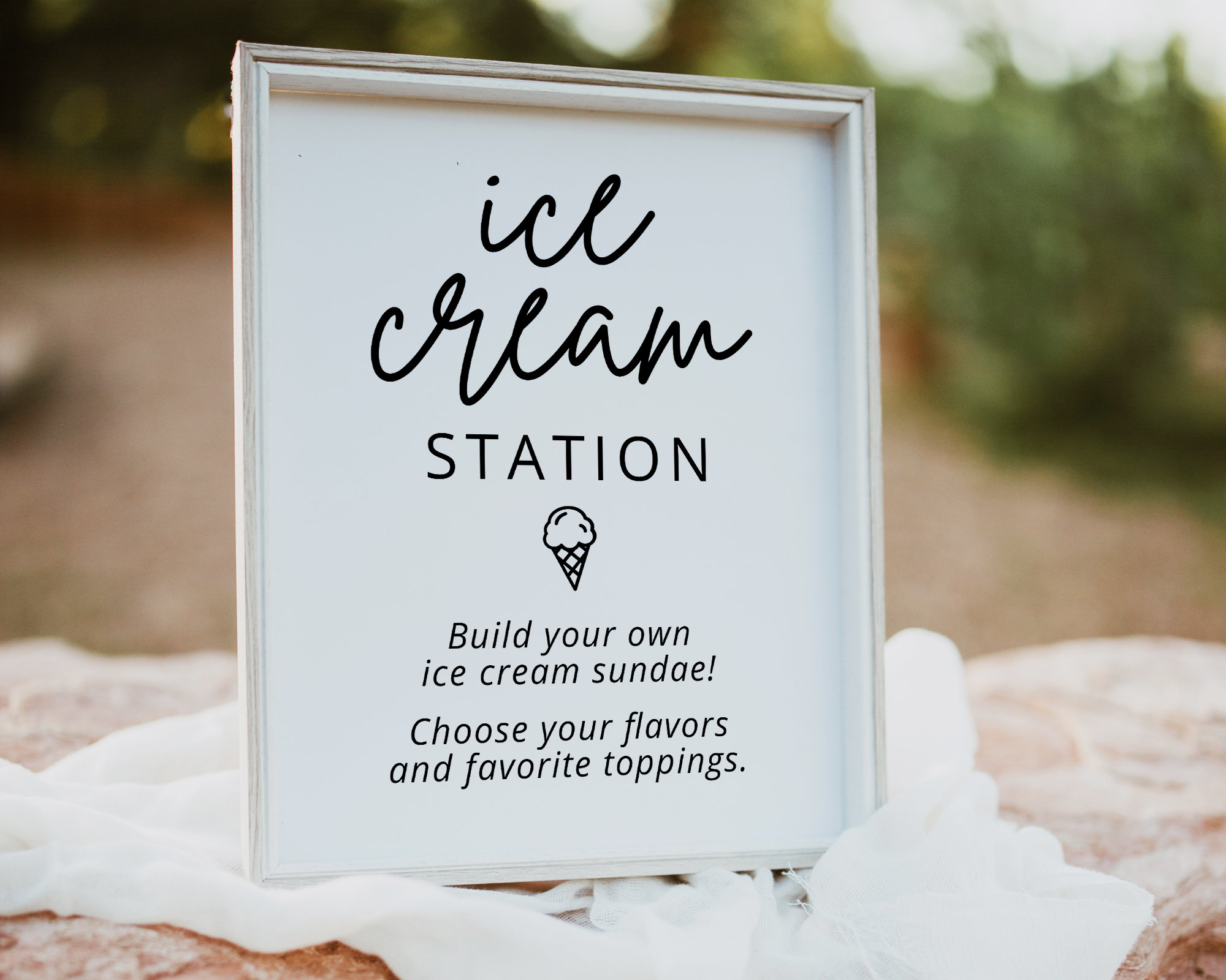 Ice Cream Bar Sign Template Ice Cream Station Sign Printable - Etsy