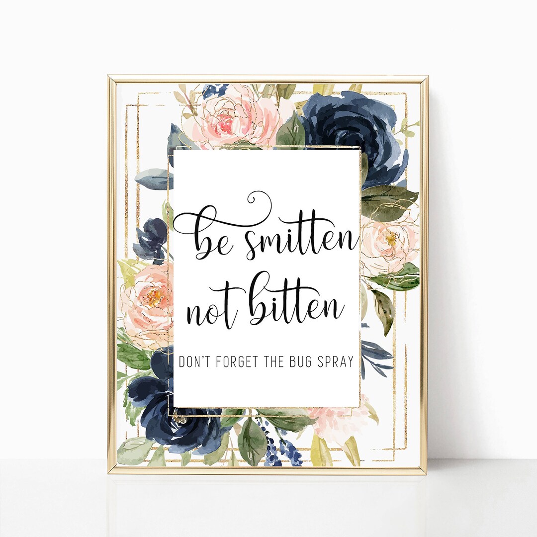 Bug Spray Sign, Be Smitten Not Bitten, Rustic Weddings, Outdoor ...