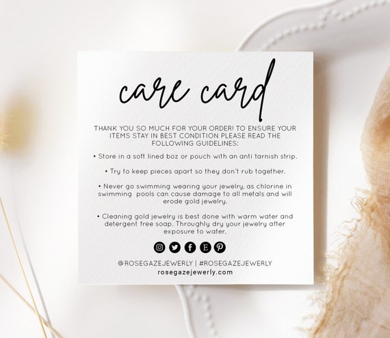 Small Business Care Card Template - MOD01 by Modern Event Design Co ...
