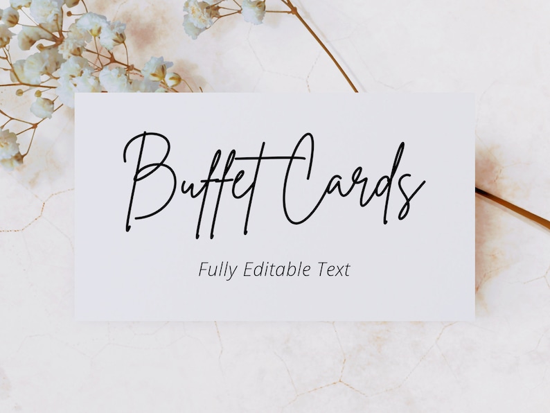 Modern Buffet Card Editable Buffet Card Template Printable - Etsy