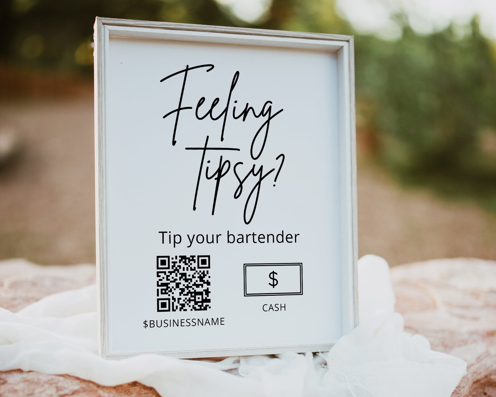 Bartender Tip Sign QR Code Sign Scan to Pay Venmo - Etsy