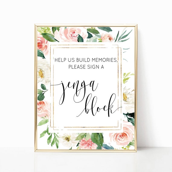 JENGA GUESTBOOK SIGN, Please Sign A Jenga Block, Help Us build memories ...