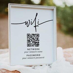 Wifi Password QR Code Sign Template - Wifi QR Code Sign Printable ...