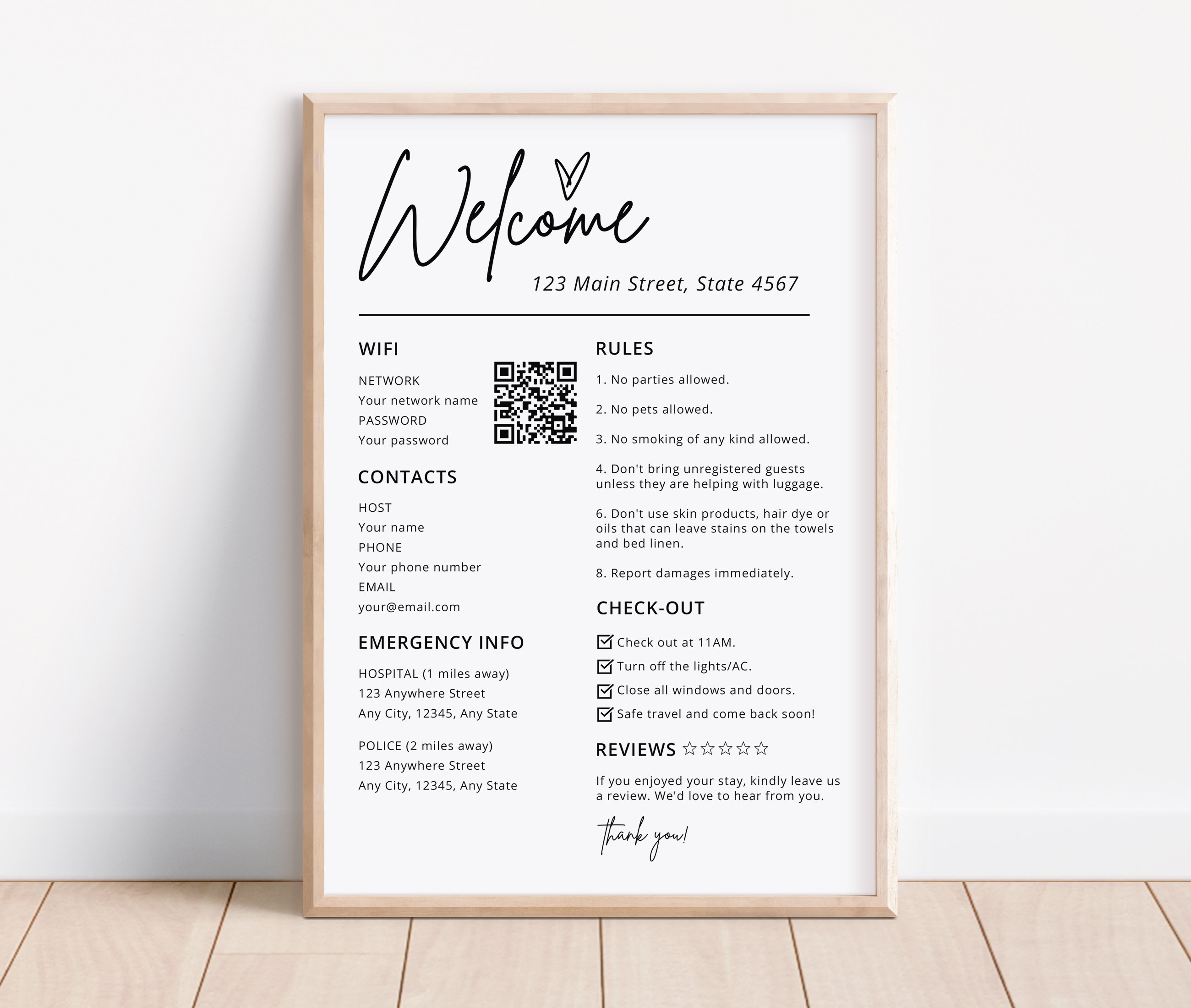 Editable Airbnb Welcome Template Printable Air BNB Welcome - Etsy Australia