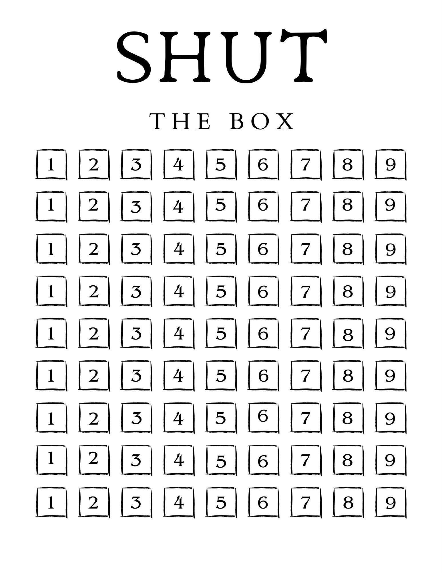 Shut the Box Savings Challenge DIGITAL - Etsy