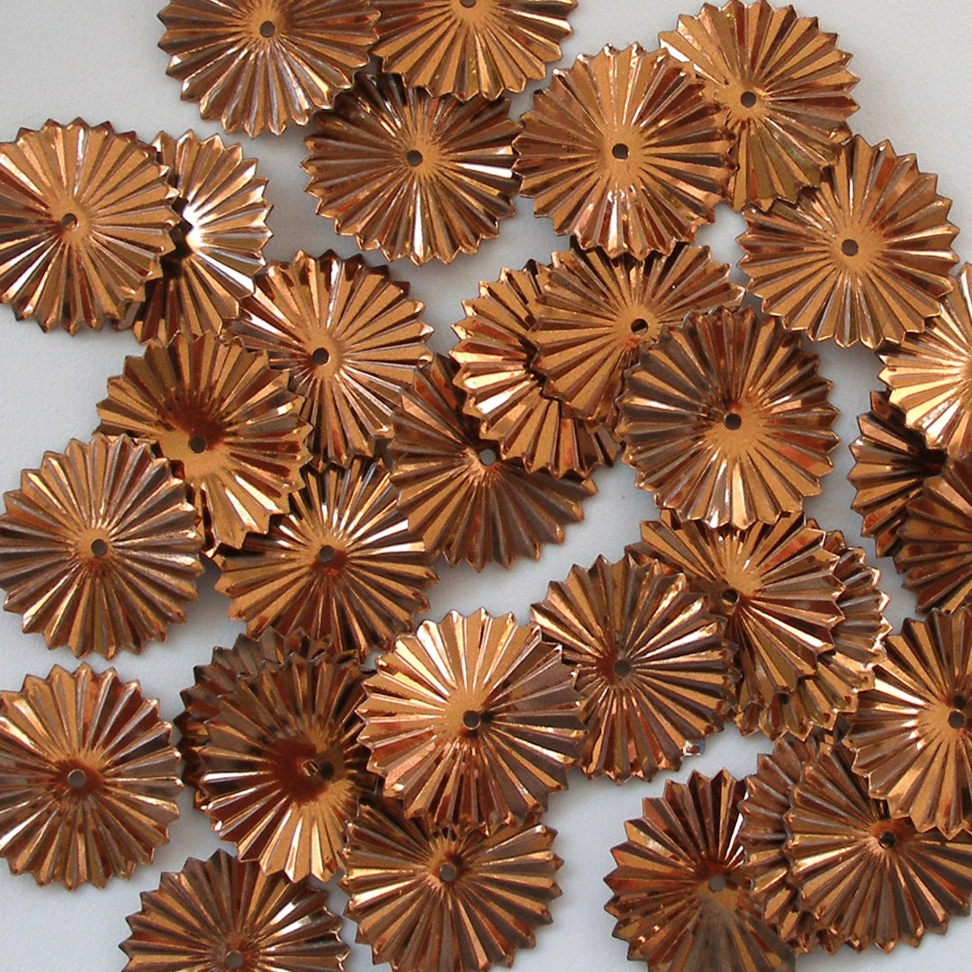Bronze 17mm Starburst / Sunburst / Wheels Sequins ~100 / ~500 (25% Off ...