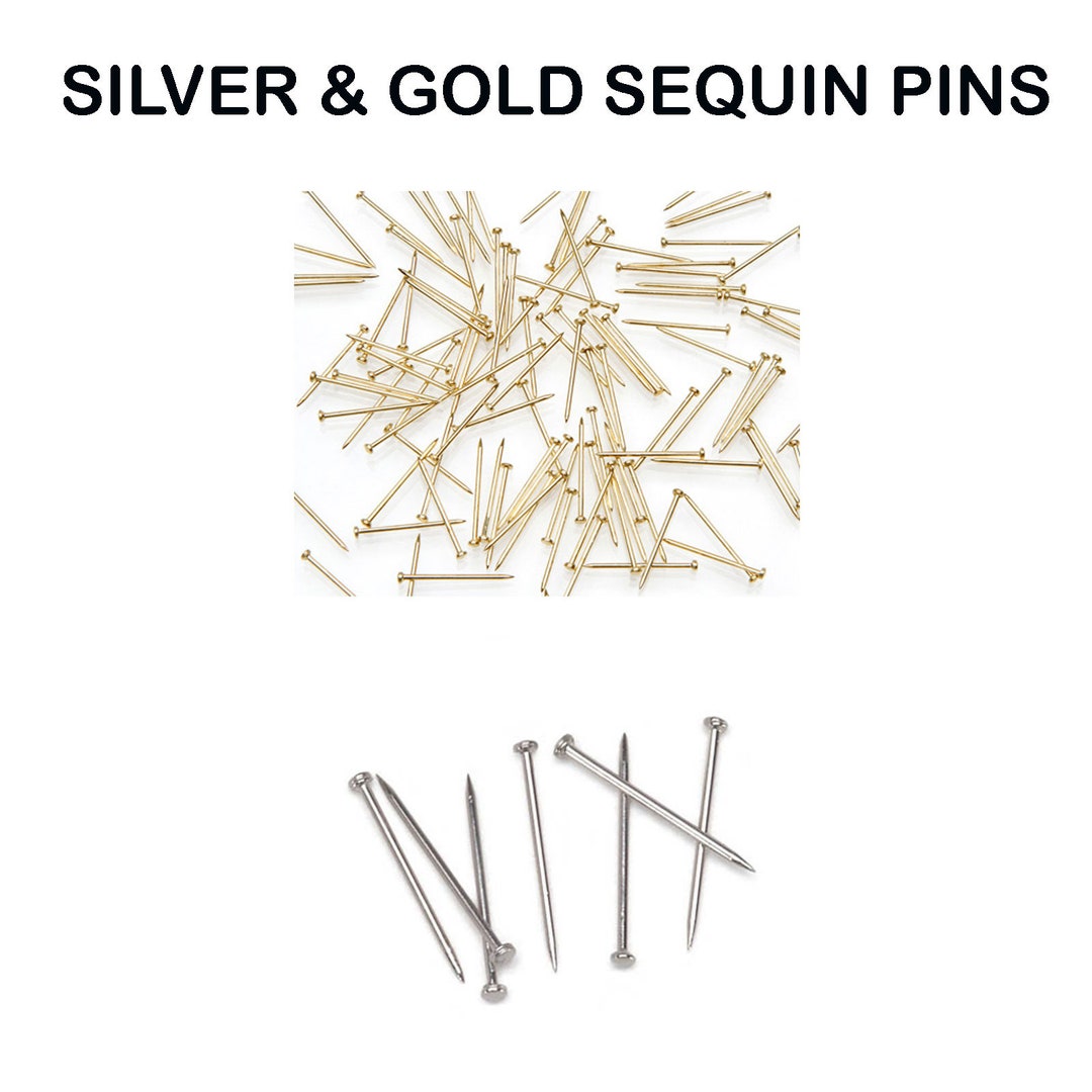 Sequin Pins Gold/silver ~500/~1,000/~2,000 Pins, 1/2" (14mm) / 3/4 ...
