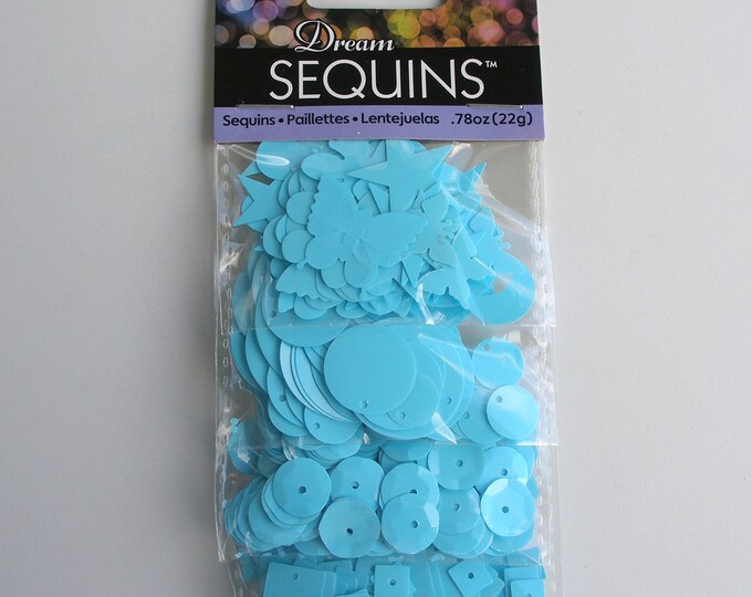 Darice Dream Cream Turquoise Sequins 4-pack Shapes Cupped Paillettes ...