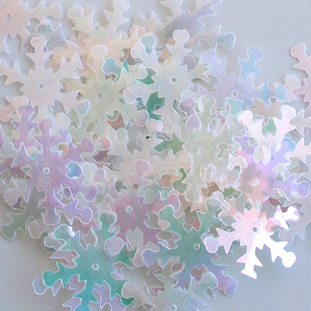 Sequins Crystal Iris Snowflakes 23mm 60 Pieces Center Hole - Etsy