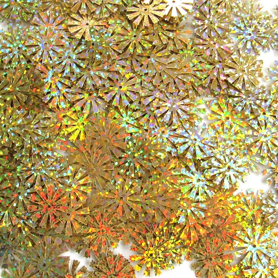 Gold Hologram Spokes / Wheels Sequins 100 Pieces 17mm Loose - Etsy