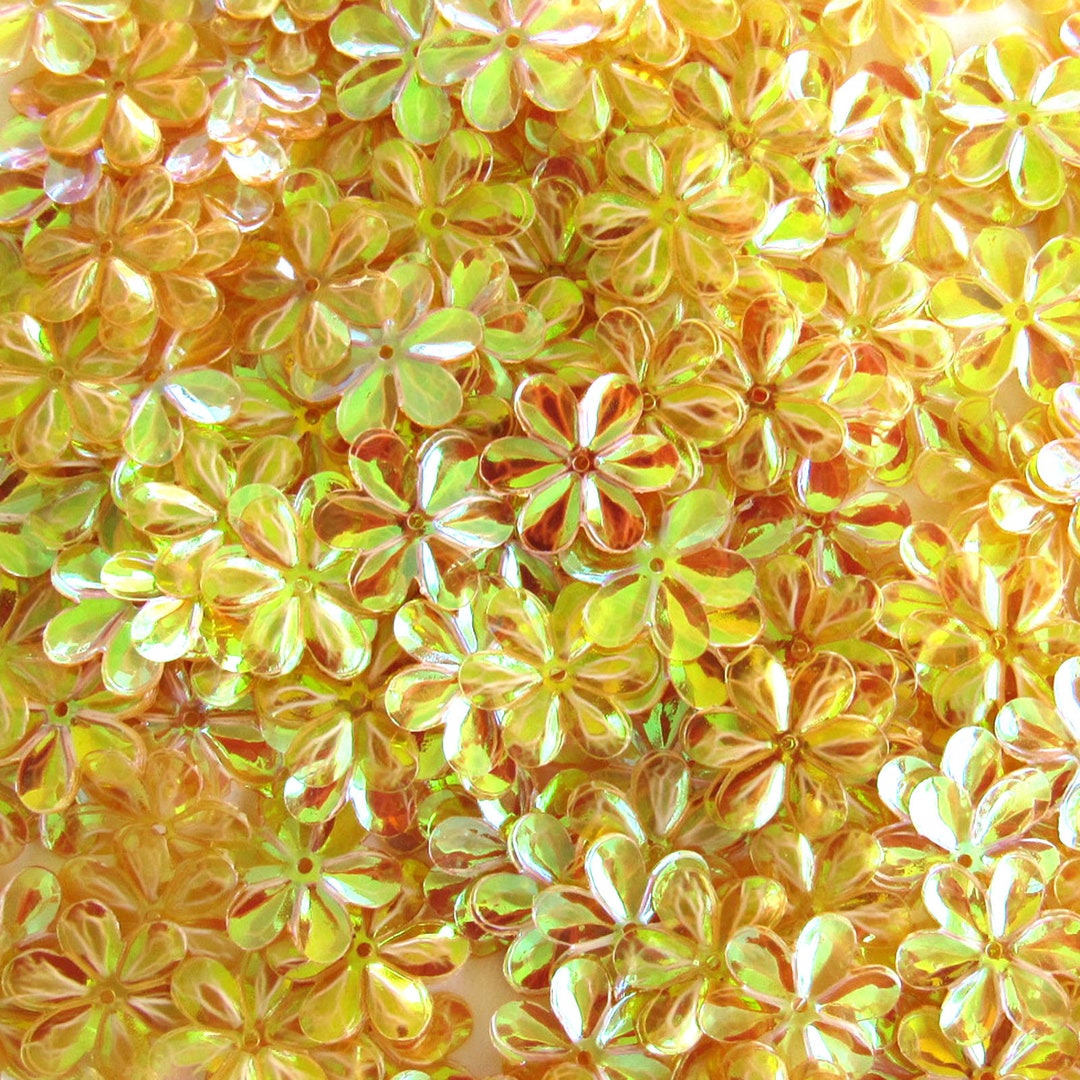 Daisies Transparent Sundrop Iris Sequins 15mm 6 Petals Loose 100 Pieces ...