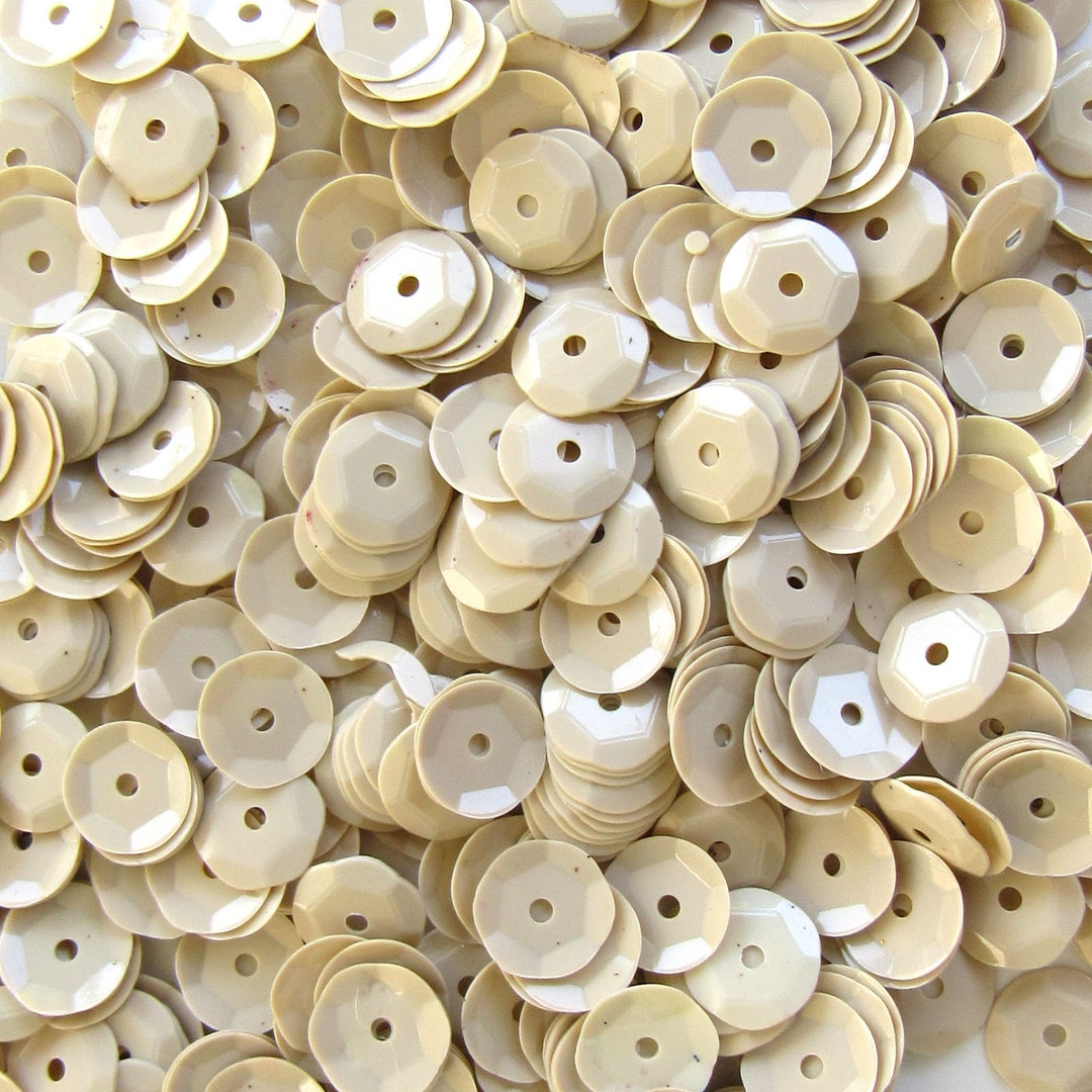 Cream Glossy Light Tan 5mm Round Cup Sequins Loose ~1,000 Pieces ...